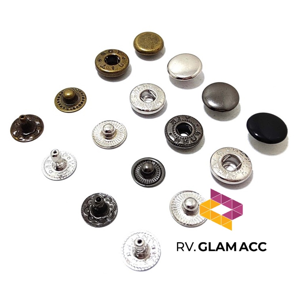 Jual (12 SET) Kancing Cetet Besi 12 Mm - Kancing Snap - Kancing Jaket ...