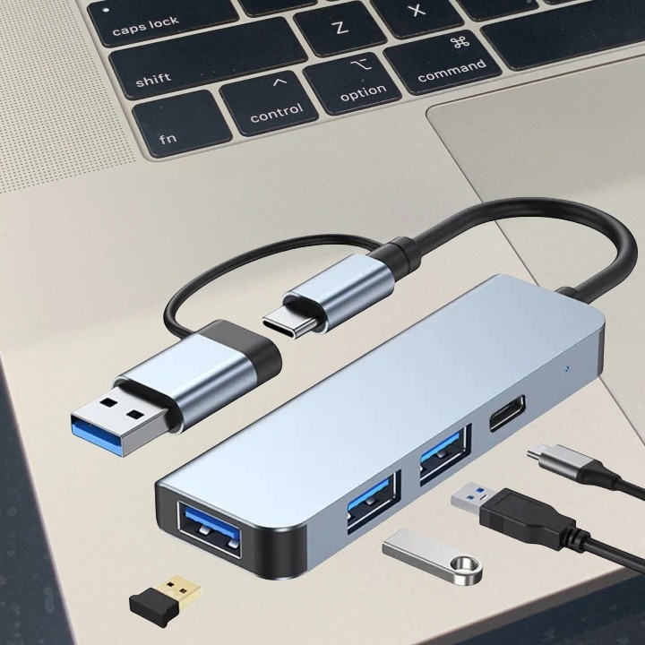 Jual (HOT) USB Hub Type C 4 in 1 OR USB 3.0 High Speed 5Gbps Portable ...