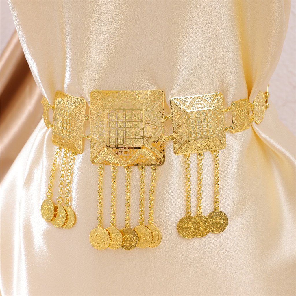 Jual Algerian Metal Waist Chain French Coin Belt Tassels Design Caftan ...