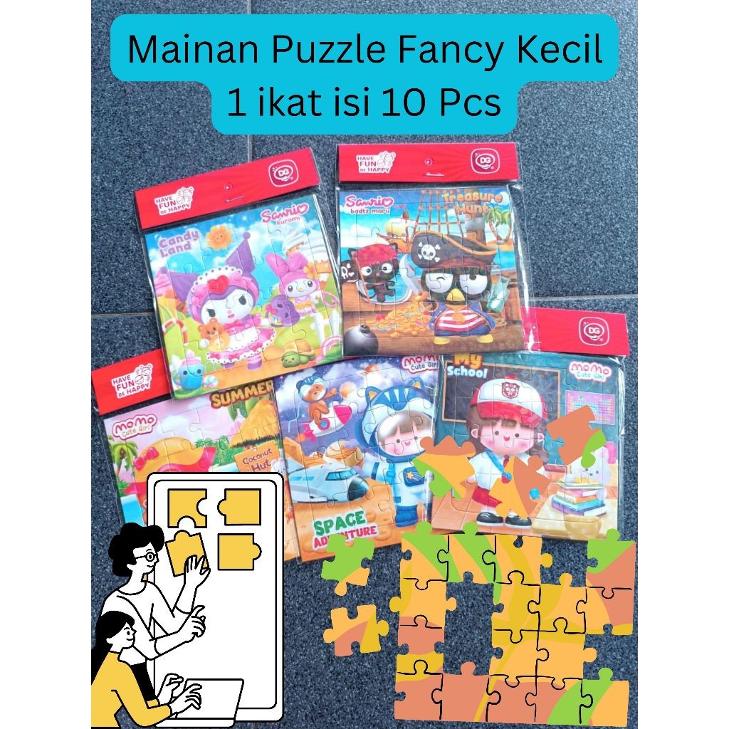 Jual MAINAN PUZZLE KARAKTER FANCY KECIL MEREK DG 1 PAK ISI 10 PCS ...