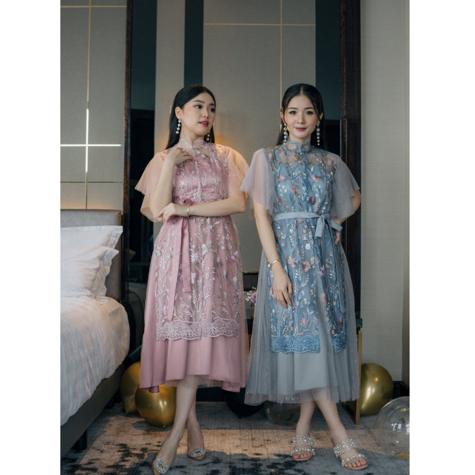 Jual Miss Nomi - Ravienna Dress Pesta / Gaun Party / Brukat / Brokat ...