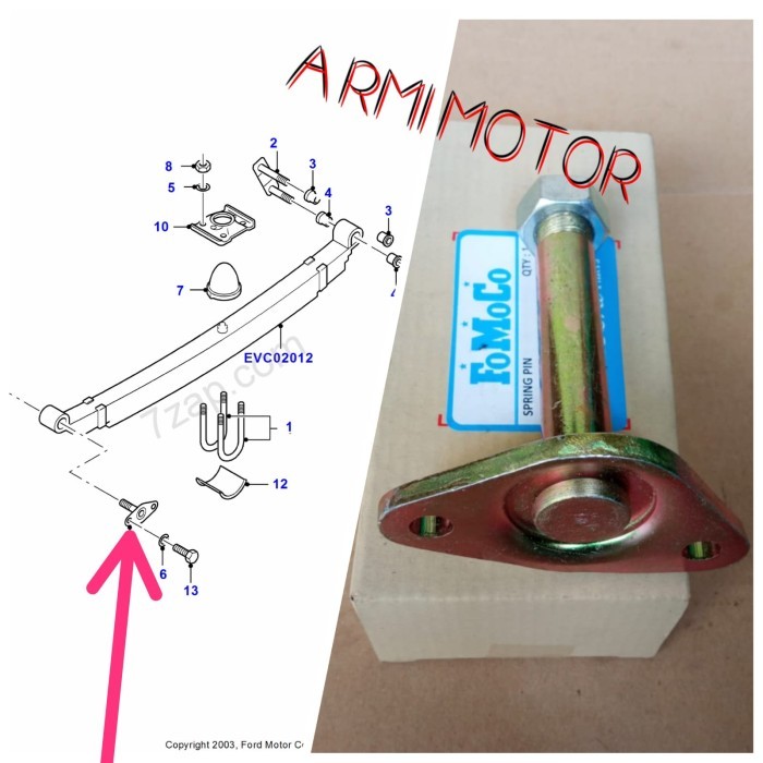 Jual JUAL Baut Peer Daun Baut Spring Ford Ranger Everest TDI 2.5 cc 2.9 ...