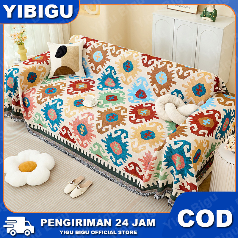 Jual COD Penutup Sofa Jacquard Selimut Sofa Sofa Cover Selimut Dua Sisi Size 130 * 180cm /180 ...