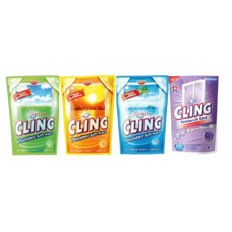 Jual CLING CAIRAN PEMBERSIH KACA 425 ml REFILL POUCH OCEAN FRESH APPLE ...