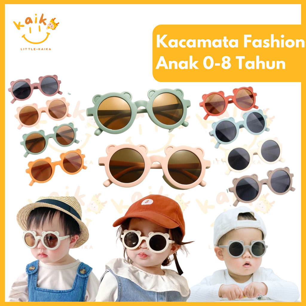 Jual LITTLE KAIKA | AA31 Kacamata Anak Bulat Telinga Trend Terbaru ...