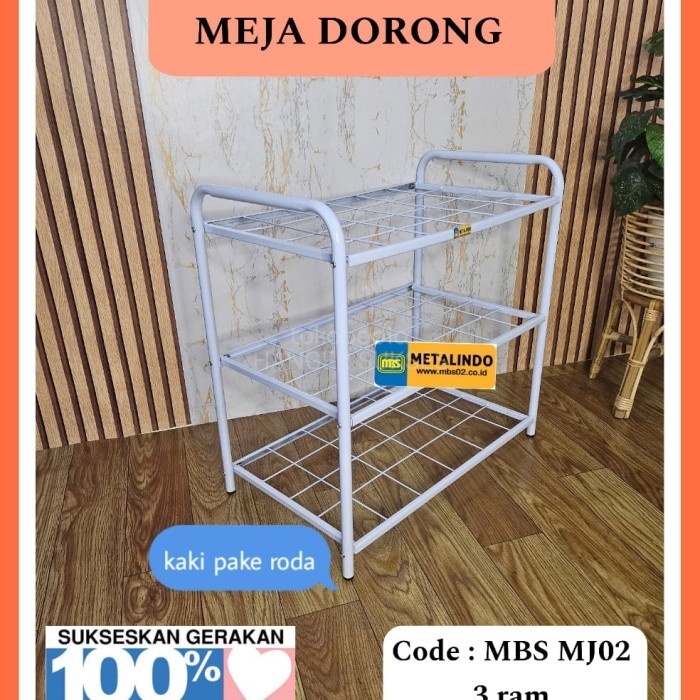 Jual Meja tv meja dorong full besi meja dapur meja serbaguna - Hitam ...