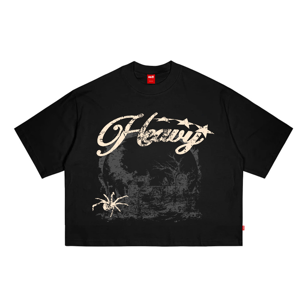 Jual T-Shirt | Boxy Fit | Spider Night | Black | Shopee Indonesia