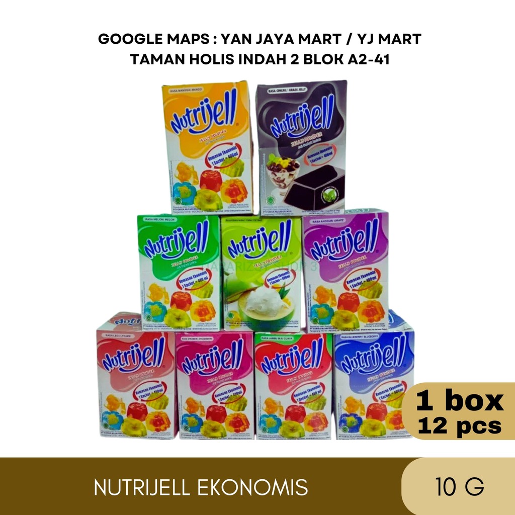 Jual Nutrijel/Agar-Agar/Puding Kemasan Ekonomis 10 g 1 BOX / 12 PCS ...