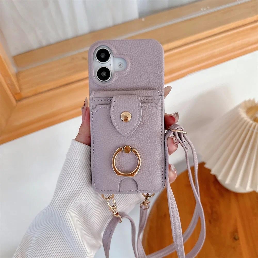 Jual Crossbody Ring Stand Phone Case untuk IPphone 16 15 Plus 14 11 Pro ...