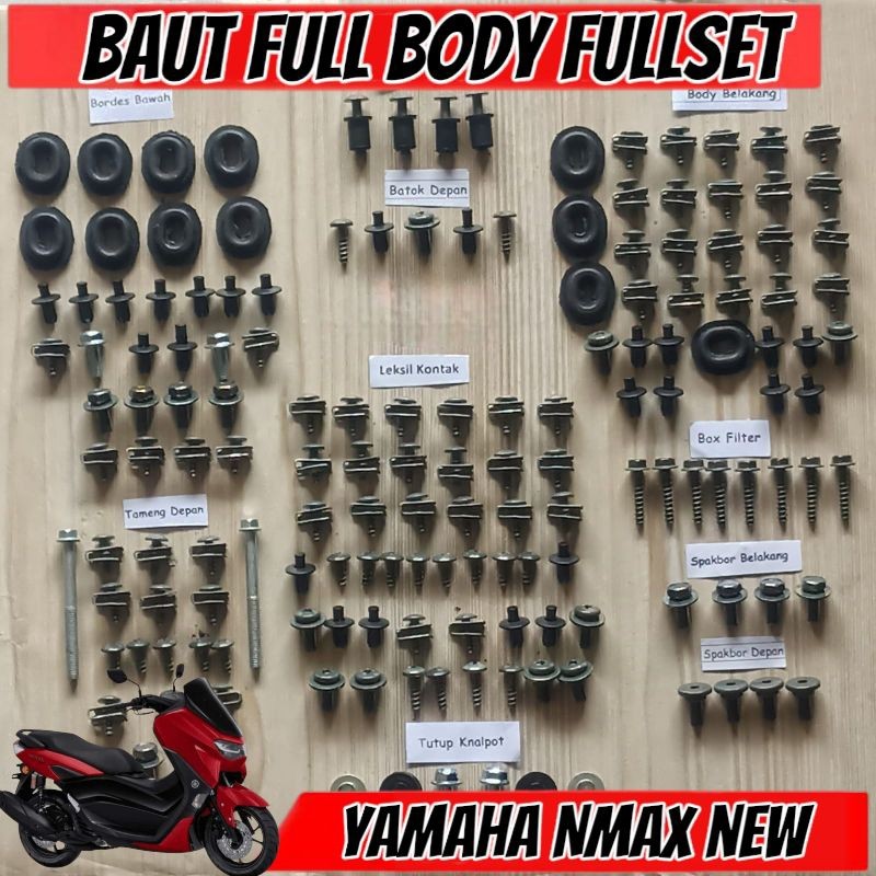 Jual Baut Full Set Cover Body Yamaha All New NMAX 155 / Baut Full Body ...
