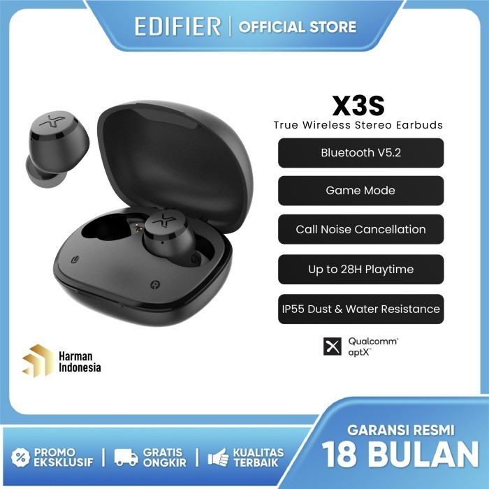 Jual EDIFIER X3s TWS Wireless Bluetooth 5.2 Earphone Qualcomm aptX cVc ...