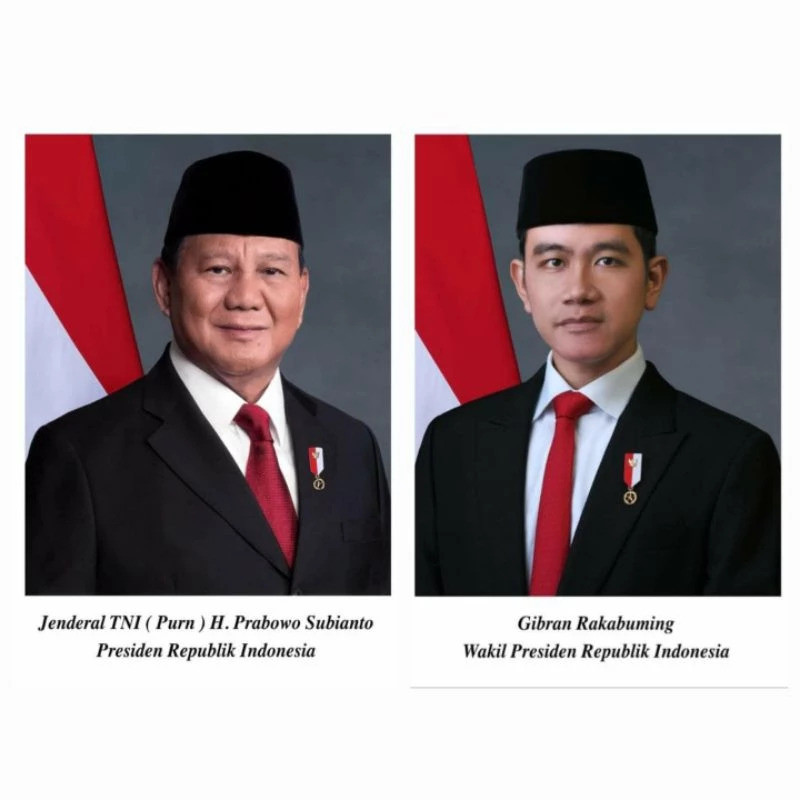 Jual Poster Foto Presiden Dan Wakil Presiden Indonesia 2024 - 2029 ...