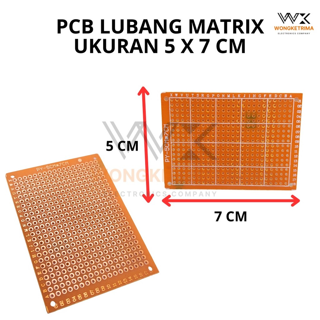 Jual PCB Lubang 5x7cm Universal Fiber Matrix Circuit Board Bakelite ...