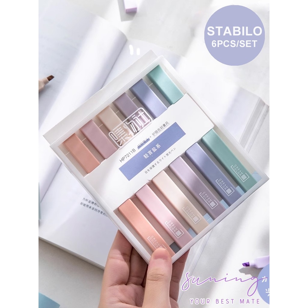 Jual Stabilo highlighter pastel marker Highlighter marker Morandi color ...