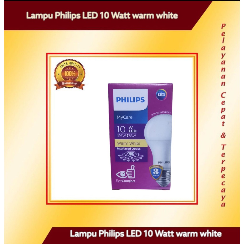 Jual Lampu Philips Led 10 watt warm white | Shopee Indonesia