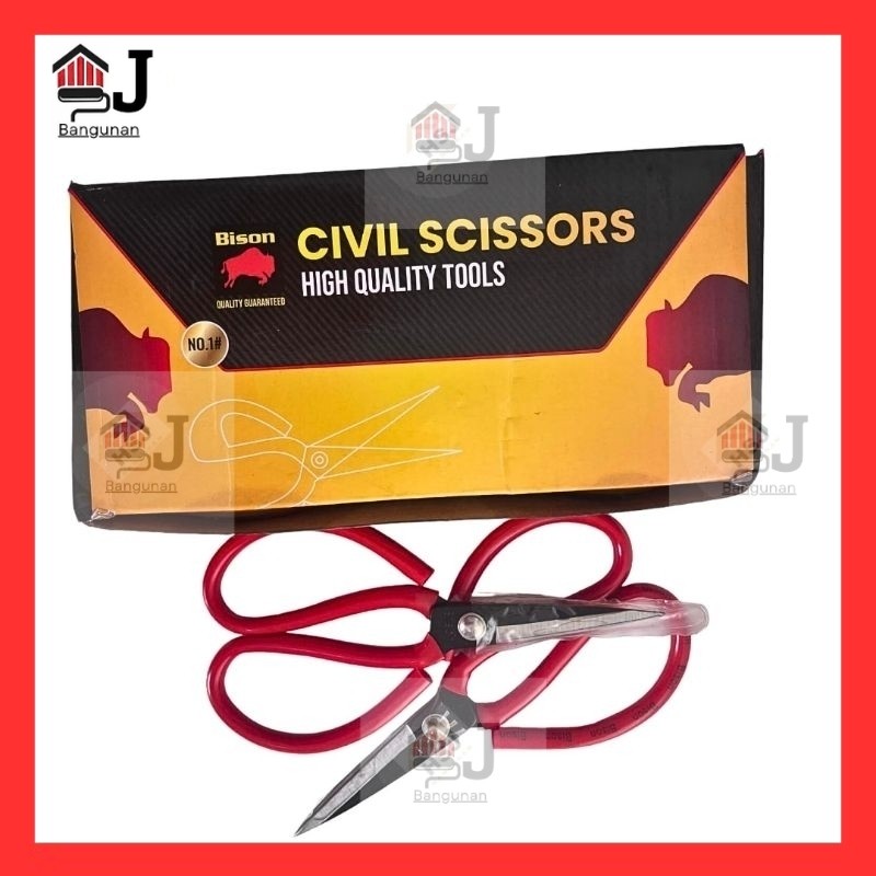 Jual AJB - Gunting Kodok No 01 Serbaguna Bison 8" Civil Scissors Kain ...