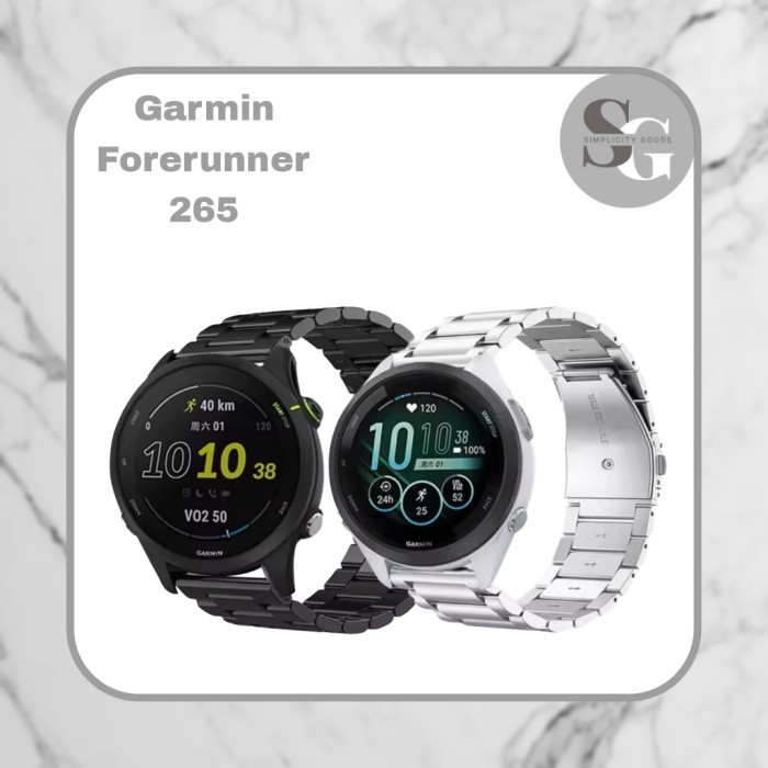Jual STRAP GARMIN FORERUNNER 265 SMART WATCH STAINLESS 3 BEADS TALI JAM ...