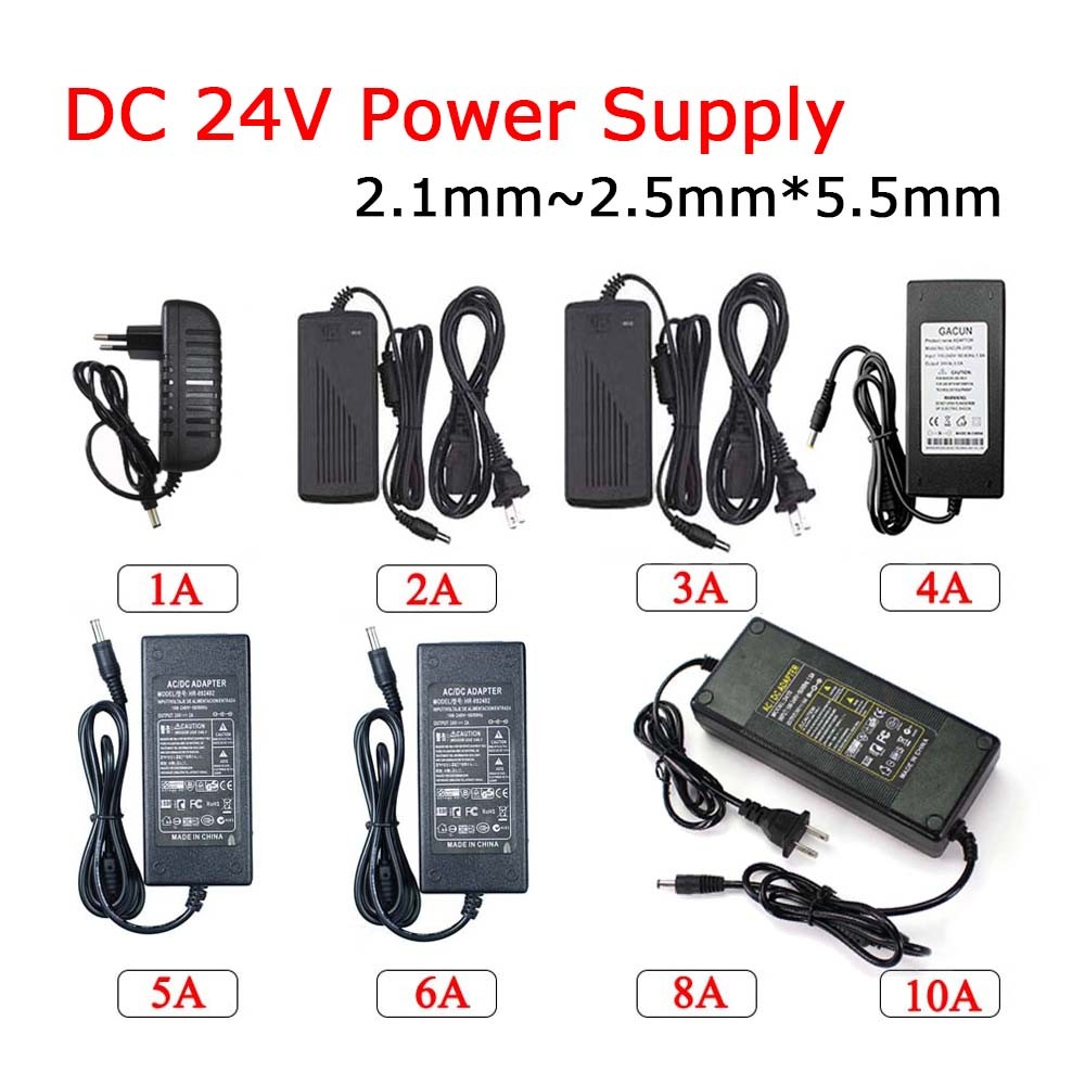 Jual LED Power Adapter DC 24V Lighting Transformer AC 110V~220V 1A 2A ...