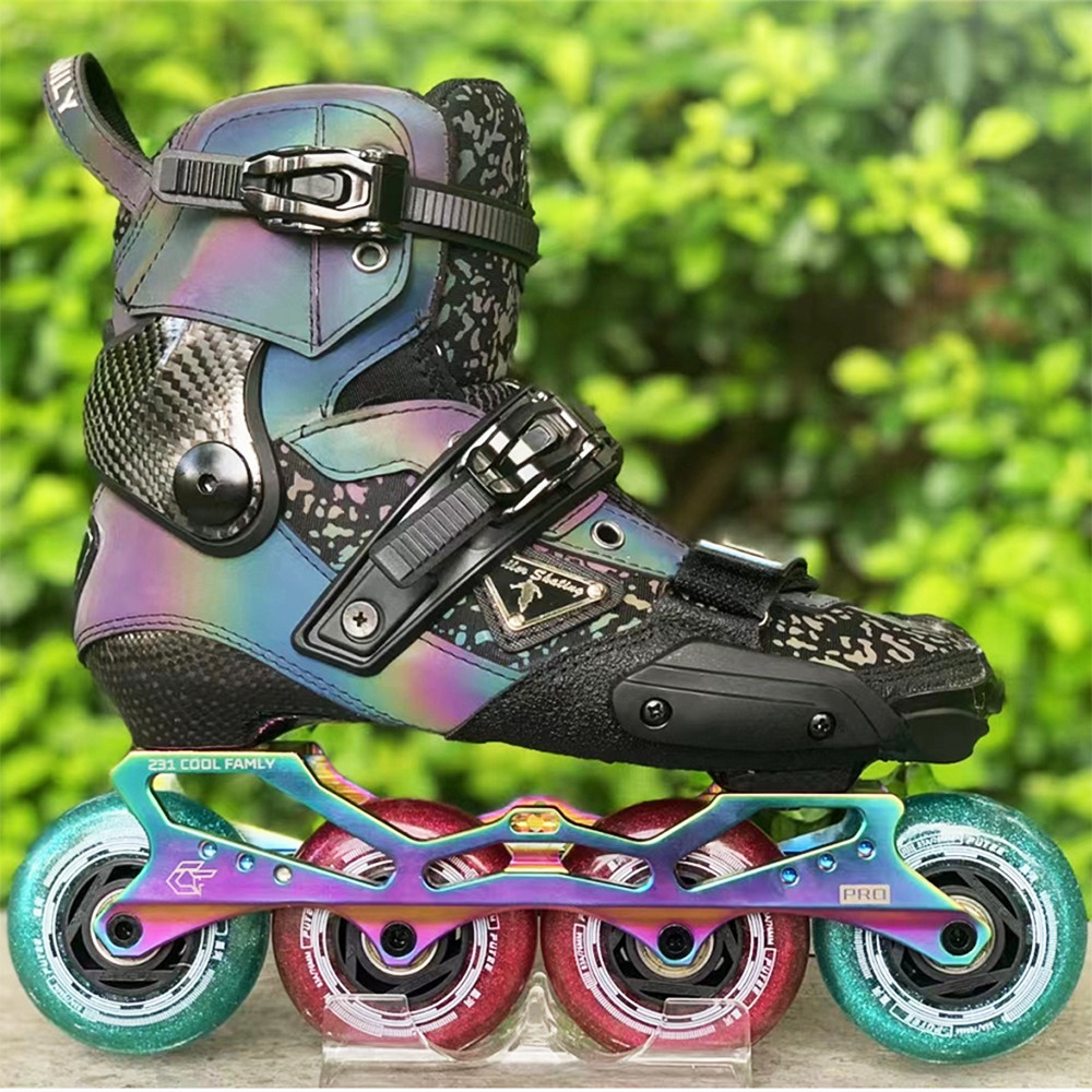 Jual Inline Roller Skates, Original Reflective Carbon Fiber Slalom ...