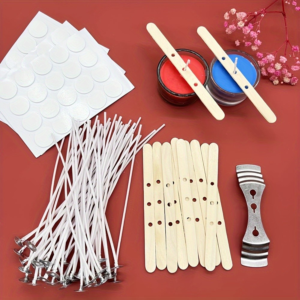 Jual Candle Making DIY Kits,Candle Wicks,60pcs Wicks Sticker,50pcs ...