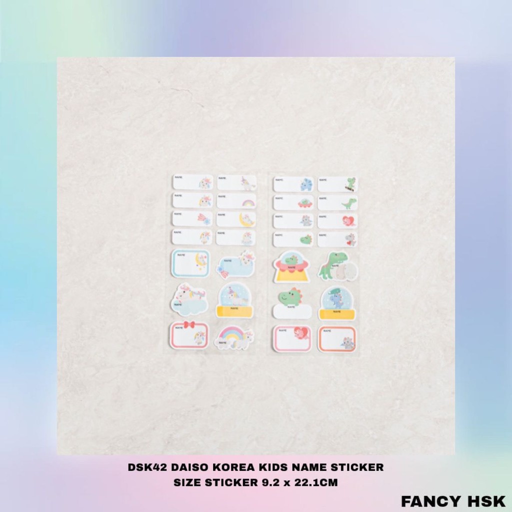 Jual KOREA DAISO KIDS NAME STICKER DSK42 | Shopee Indonesia