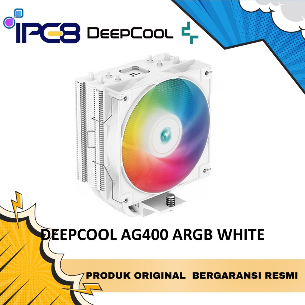 Jual DEEPCOOL CPU COOLER AG400 ARGB WHITE | CPU AIR COOLER - WHITE ...