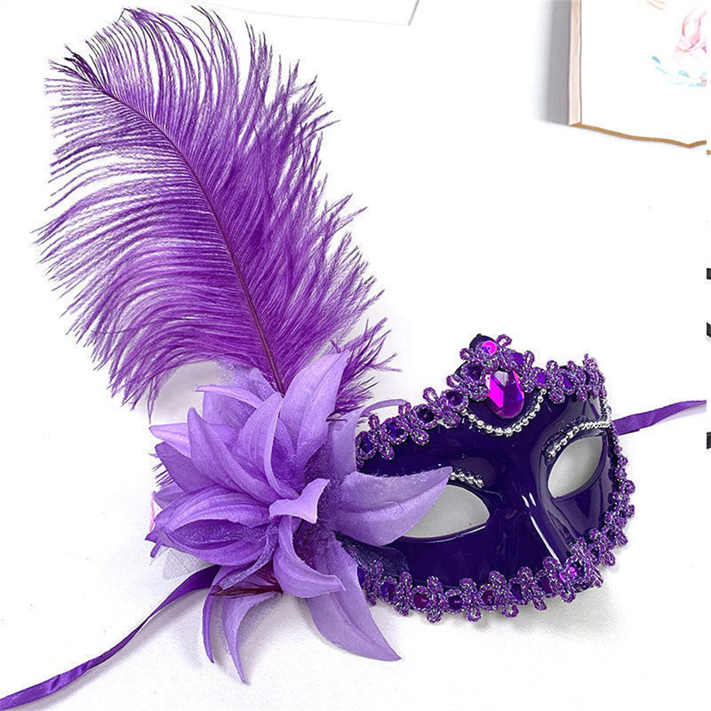 Jual Half Face Mask Masquerade Stage Performance Halloween Half Face ...