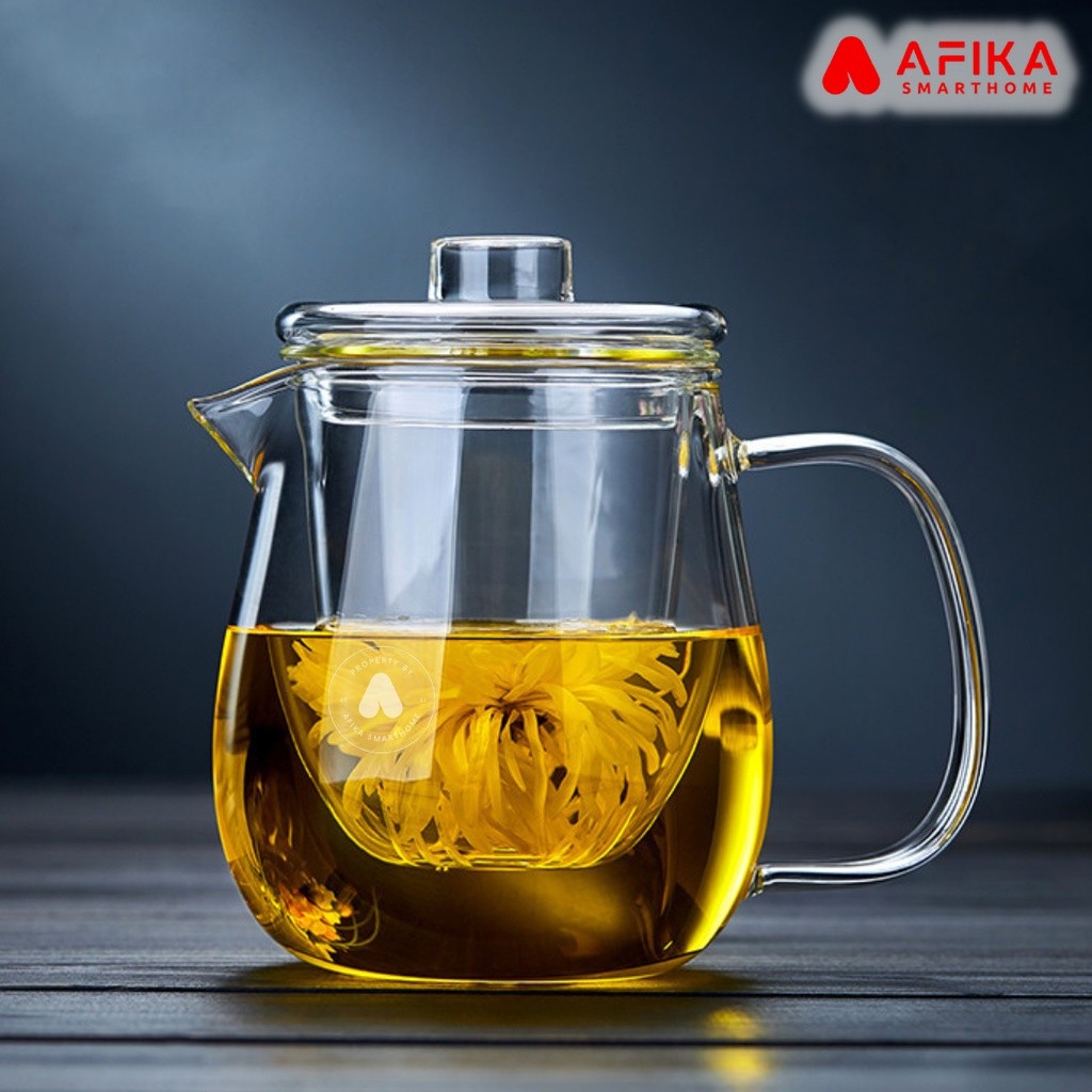 Jual Teko Pitcher Gelas Kaca Infuser Saringan Teh Kaca Tahan Panas Api ...