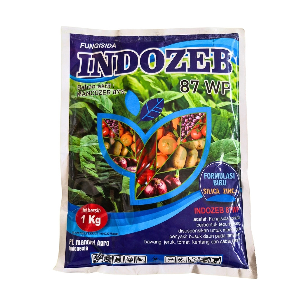 Jual Fungisida Biru INDOZEB 87WP 1 kg Plus Zink Formula Biru Mancozeb ...
