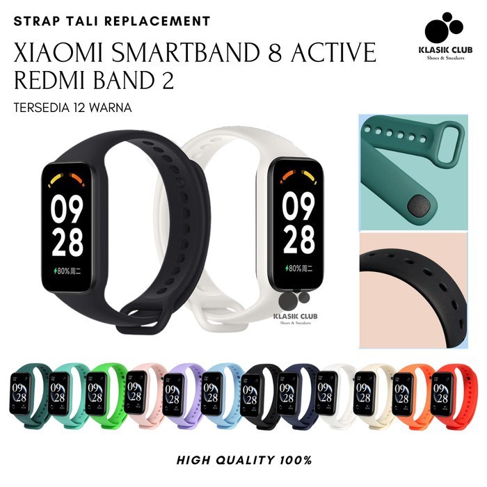 Jual Strap Xiaomi Smart Band 8 Active / Redmi Band 2 Bahan Silicone Polos | Shopee Indonesia