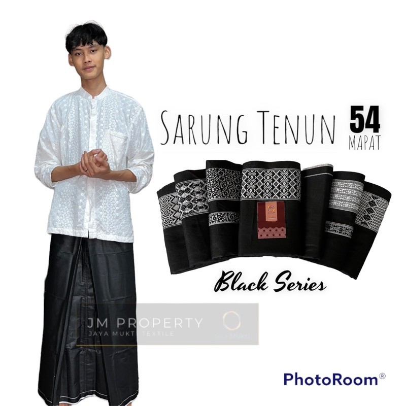 Jual SARUNG TENUN HITAM POLOS DOBBY SABUK | Shopee Indonesia