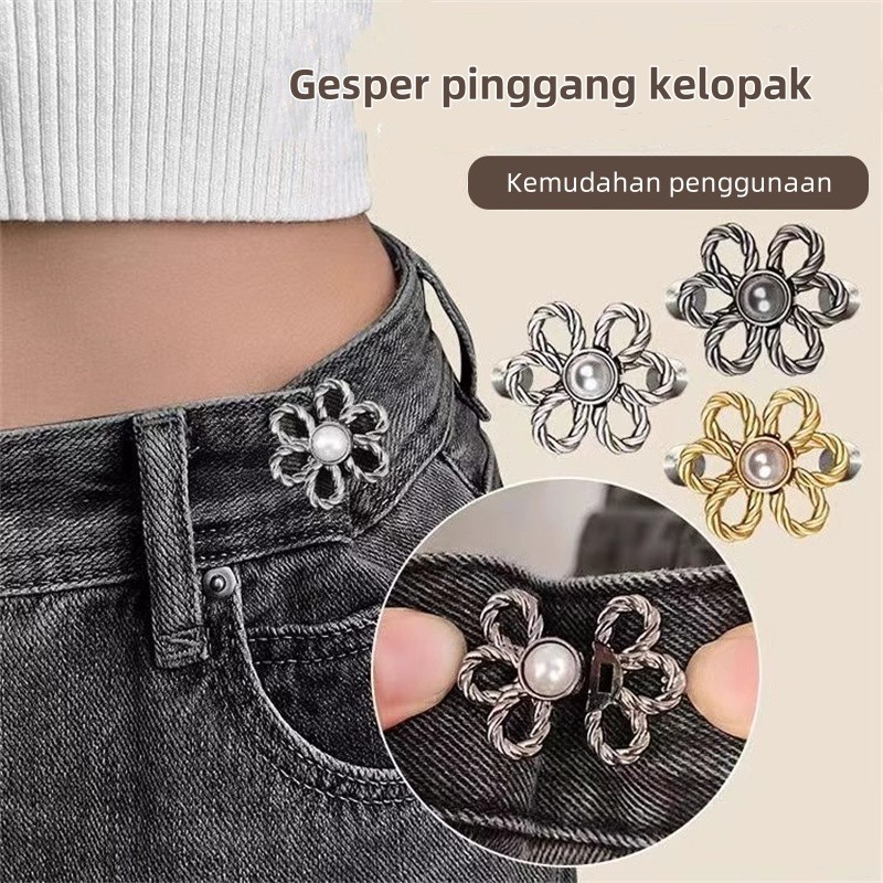 Jual Kancing pinggang bunga enam kelopak/gesper kelopak/kancing ...