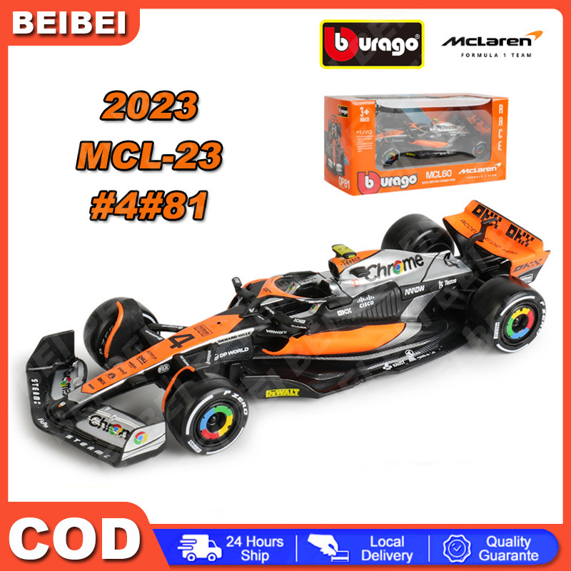 Jual Bburago 1:43 F1 2023 Ferrari MCL 23 MCL23#4#81 Formula 1 Diecast ...