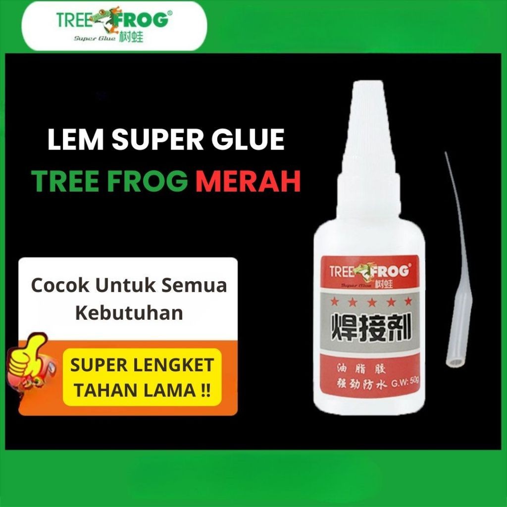 Jual Lem Tree Frog Original MERAH 50 Gram / Lem Super Glue Serbaguna ...