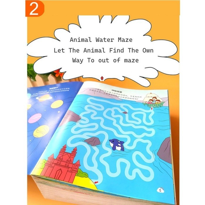 Jual Buku aktifitas labirin jalan anak / worksheet Buku maze labirin ...
