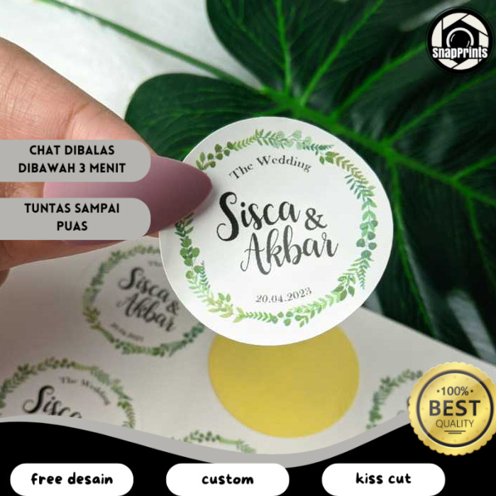 Jual SP Print Stiker Wedding Souvenir Cetak Label Sticker Custom Ucapan ...