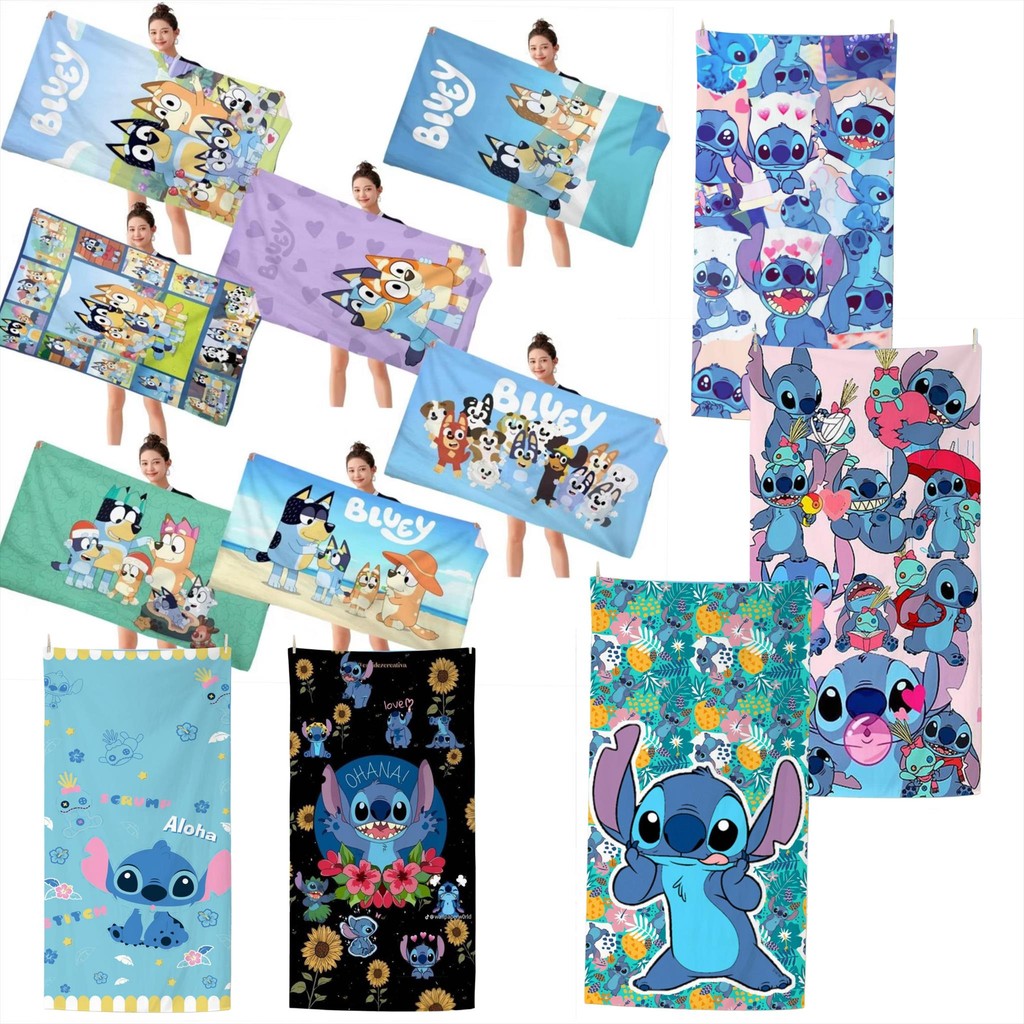 Jual PD1909 Handuk Mandi Bluey Bath Towel Lilo and Stitch Swimming Swim ...