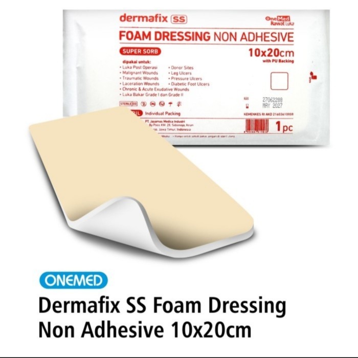 Jual Dermafix Super Sorb Foam Dressing Non Adhesive 10 x 20cm OneMed 1 ...