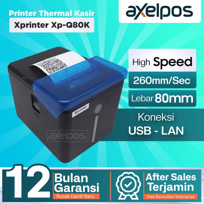 Jual Axelpos Printer Thermal Kasir 80mm Usb Lan Auto Cutter Xprinter XP-Q80K | Shopee Indonesia
