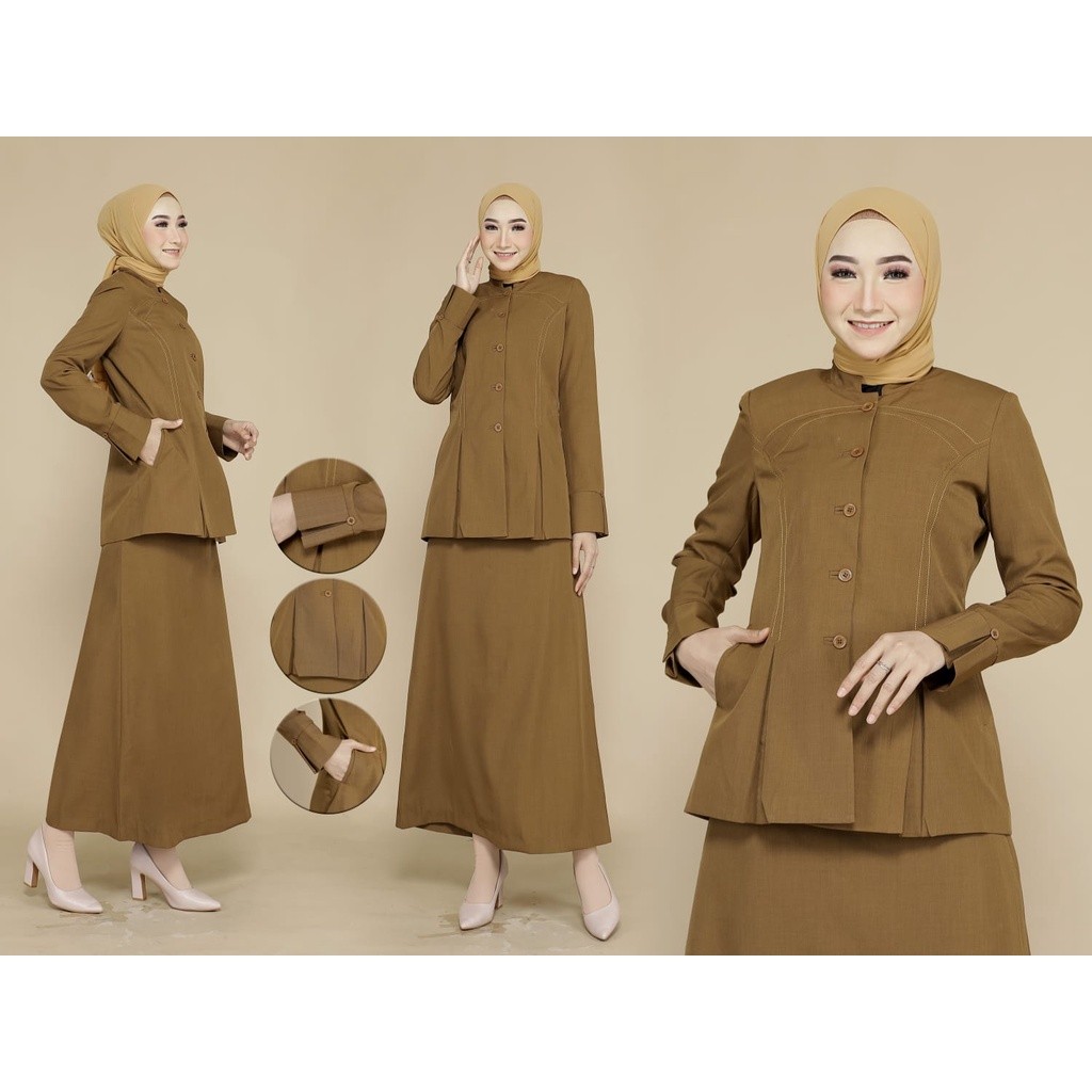 Jual seragam Dinas Wanita Pemda Tua Set Rok A Blazer Pemda Tua Stelan Rok A Seragam PNS Pemda ...