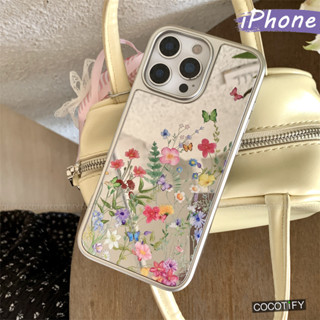 Jual Estetik Flowers Bling Bling Cermin Hologram Case hp iPhone 16 13 ...