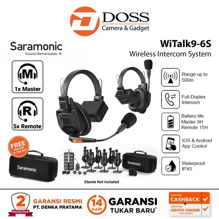 Jual Saramonic WiTalk9 6S 6-Person Full-Duplex Wireless Intercom System ...