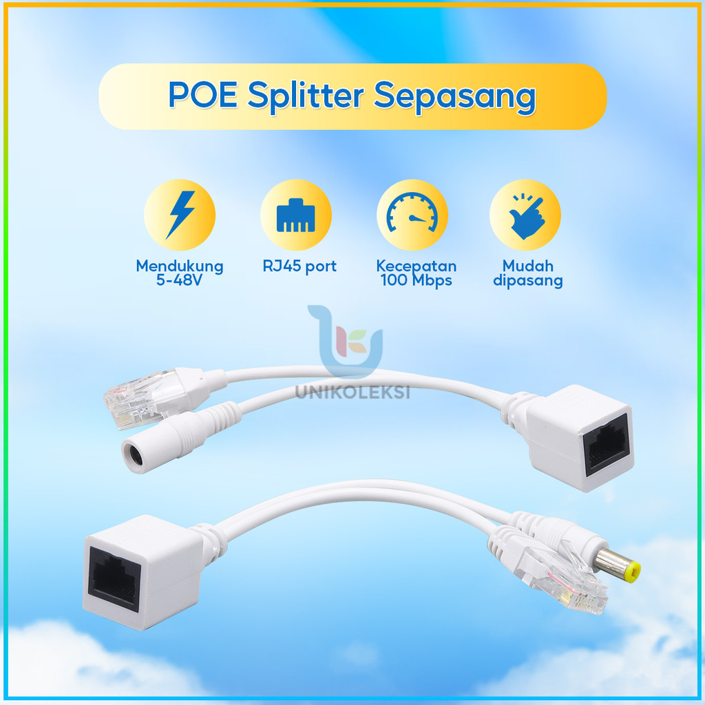 Jual Kabel POE Injector & POE Splitter (SET) / KABEL POE SET PUTIH ...