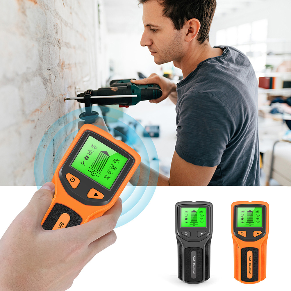 Jual 5-in-1 Professional Wall Stud Finder Metal Detector Wires Depth ...