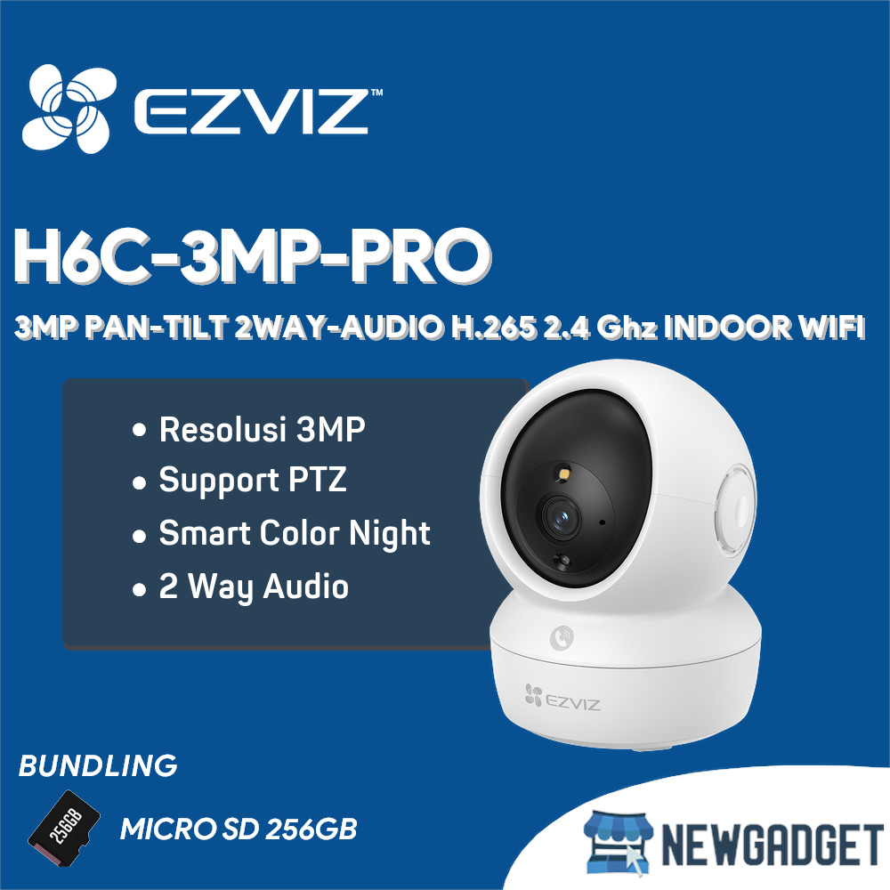 Jual EZVIZ H6C-3MP-PRO 3MP PAN-TILT 2WAY-AUDIO H.265 2.4 GHZ INDOOR ...