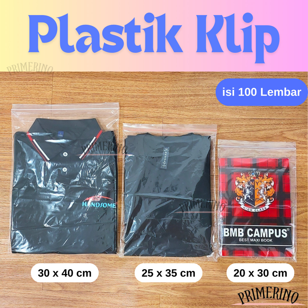 Jual (-+100 lembar) Plastik Klip 20x30cm 25x35cm 30x40cm / Plastik ...