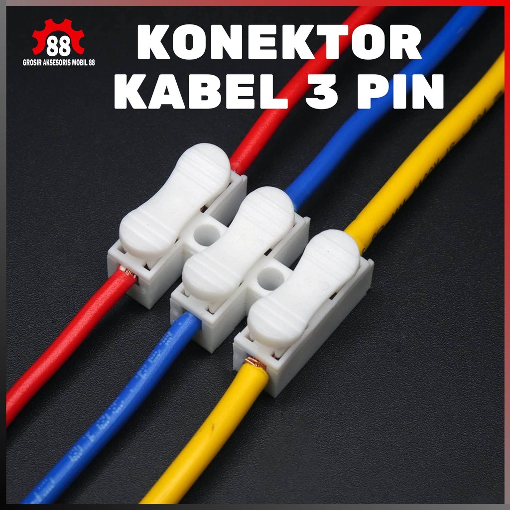 Jual Quick Connect CH 3 Pin Wire Connector Cable Listrik 3 Slot ...