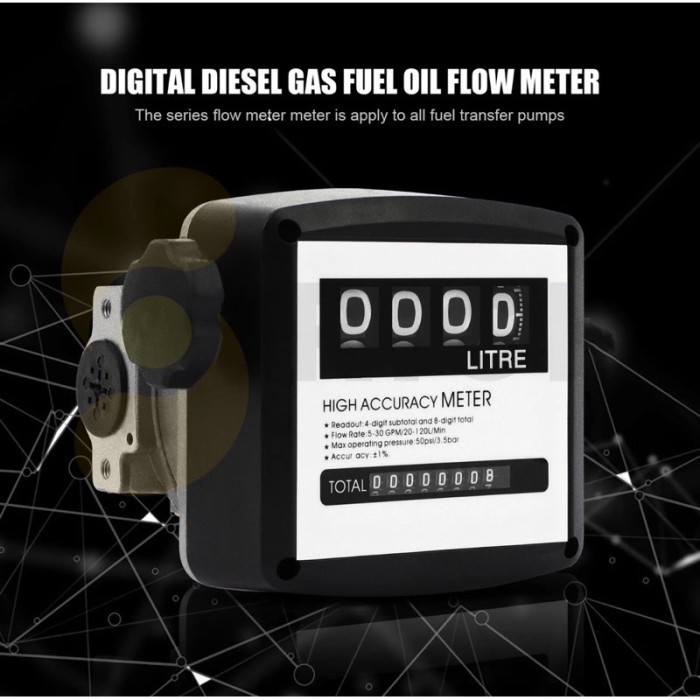 Jual FLOW METER ANALOG MINYAK SOLAR 4 DIGIT UKURAN 1" INCHI METERAN ...