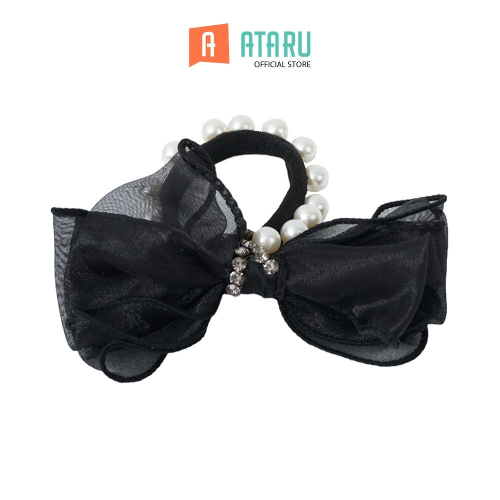 Jual Ataru Fashion Ikat Rambut Pearl Dengan Ribbon - Hitam Hair Tie ...