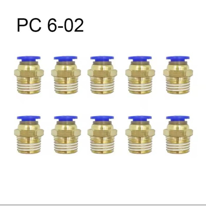 Jual Pneumatic Fitting PC 6-02 / Selang 6mm Ke Drat Luar 1/4 inci ...